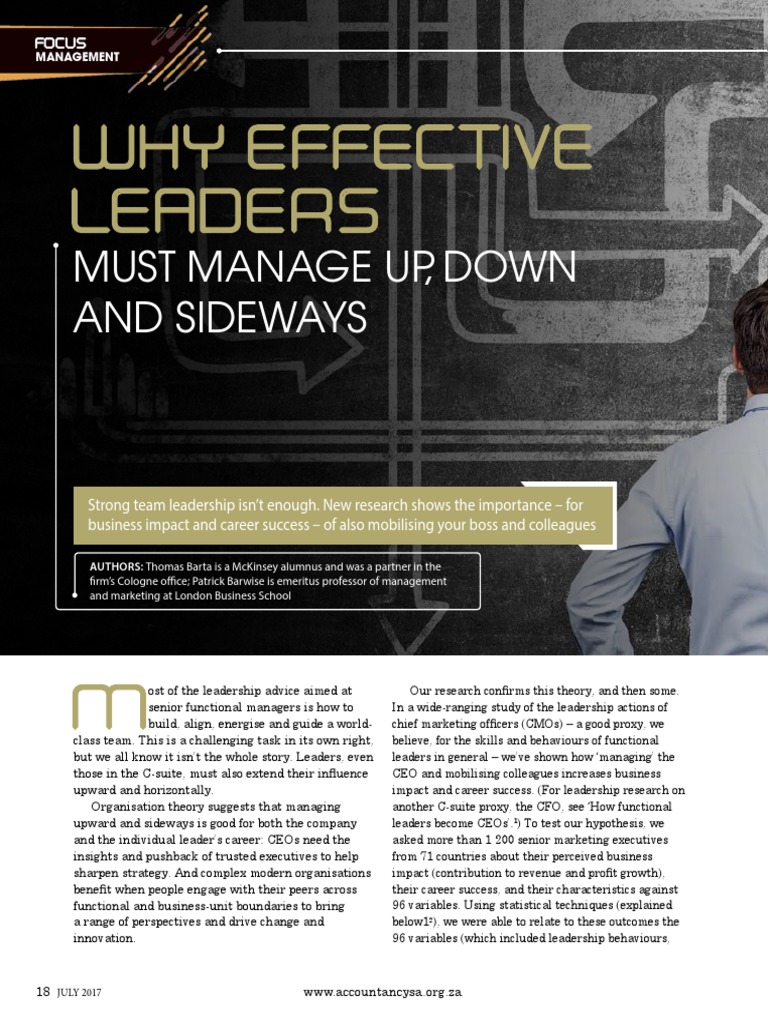 Article - Why Effective Leaders Must Manage Up, Down, and Sideways PDF | PDF | Chief Executive ...
