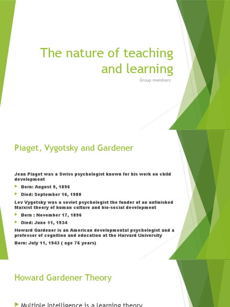 The Nature of Teaching and Learning | PDF | Cognitive Development ...