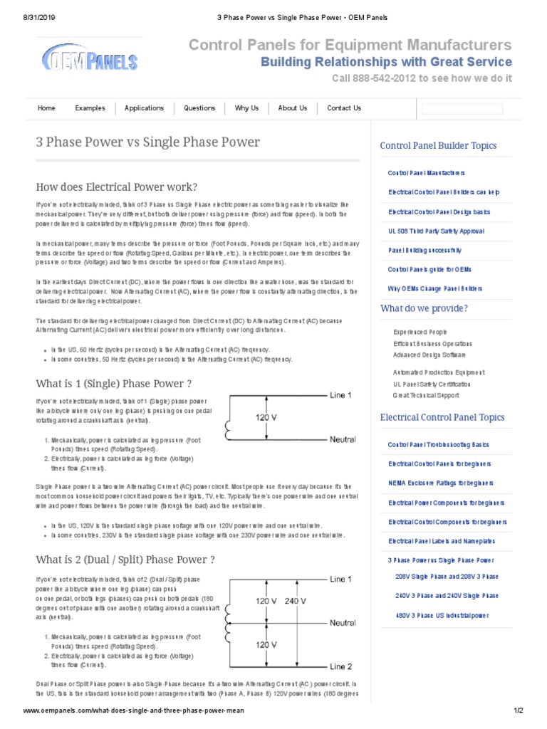 3 Phase vs Single Phase Power Explained | PDF | Mains Electricity ...