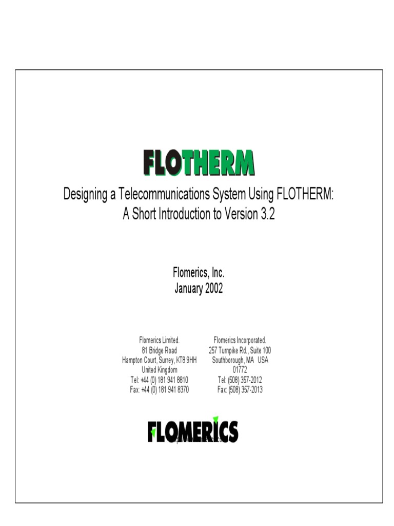 Designing A Telecommunications System Using FLOTHERM: A Short ...