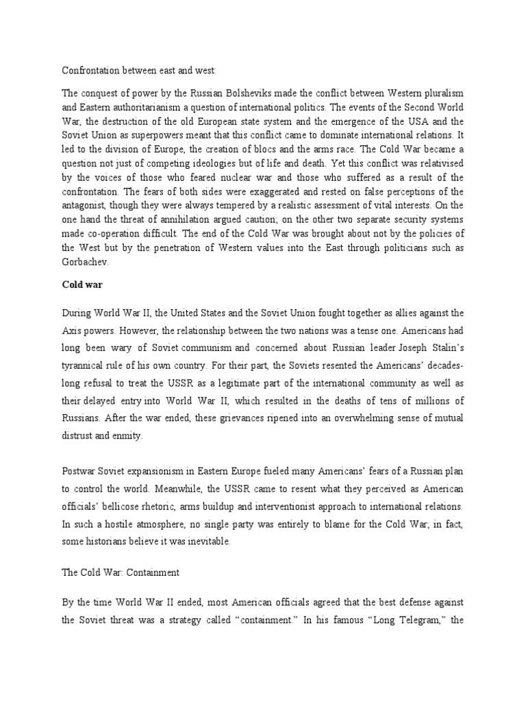 Cold War | PDF | Containment | Cold War