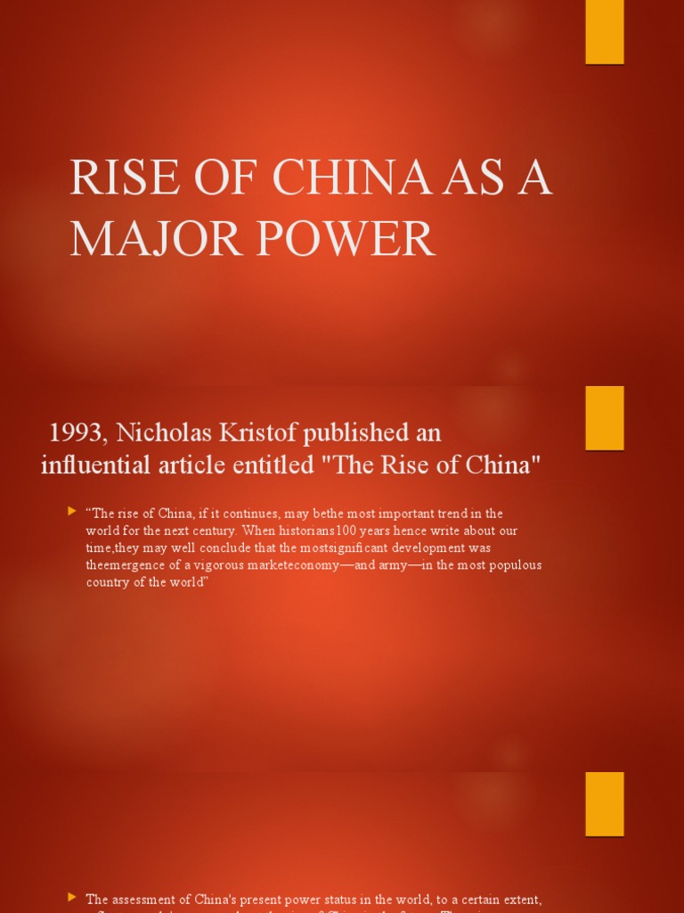 Rise of China As A Major Power | PDF | China | World Politics