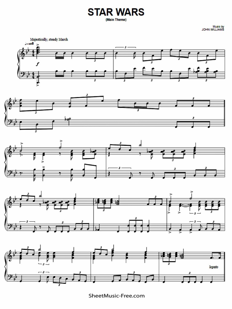 Star Wars Piano Sheet Music Version #1 PDF | PDF