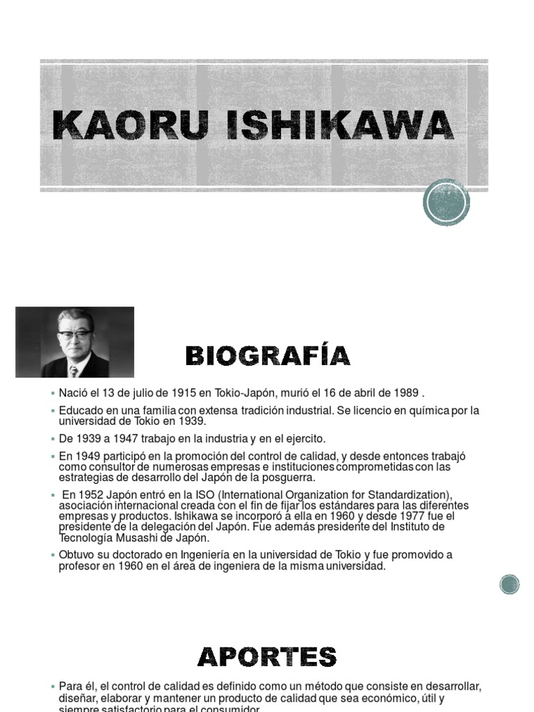 Aportaciones de Kaoru Ishikawa a la Calidad | PDF | Calidad (comercial ...
