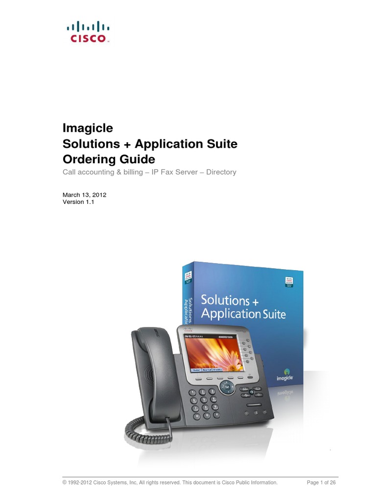 Imagicle Solutions + Application Suite Ordering Guide: Call Accounting ...