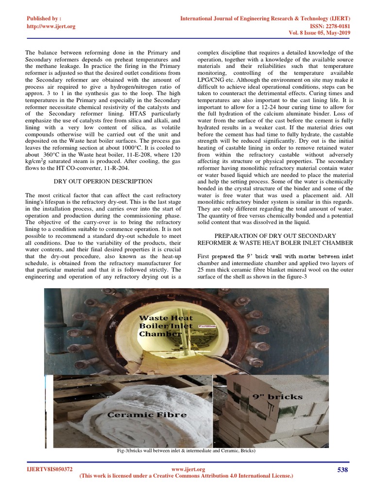 Fig-3 (Bricks Wall Between Inlet & Intermediate and Ceramic, Bricks ...