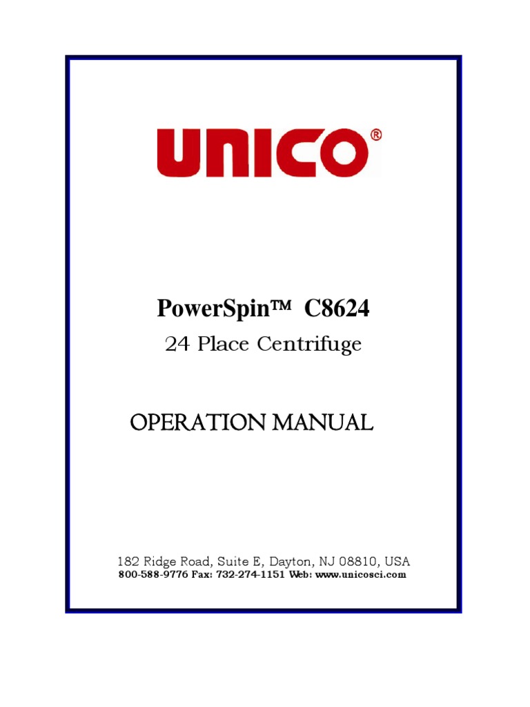 Powerspin: 24 Place Centrifuge | PDF | Centrifuge | Manufactured Goods