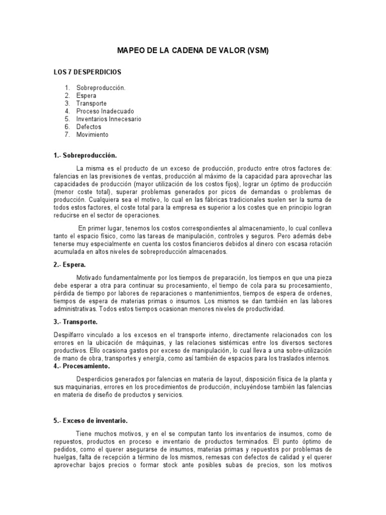 00 Ejemplo de Aplicación de VSM Caso Acme | PDF | Cadena de valor ...