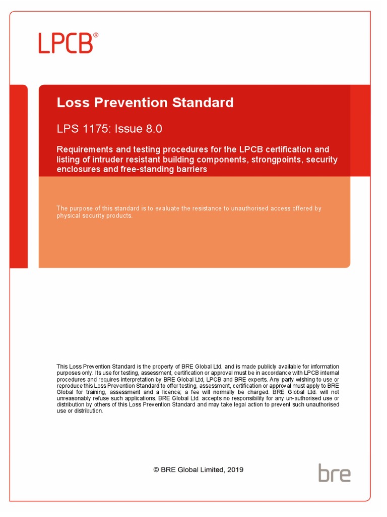 Loss Prevention Standard: LPS 1175: Issue 8.0 | PDF | Door | Security
