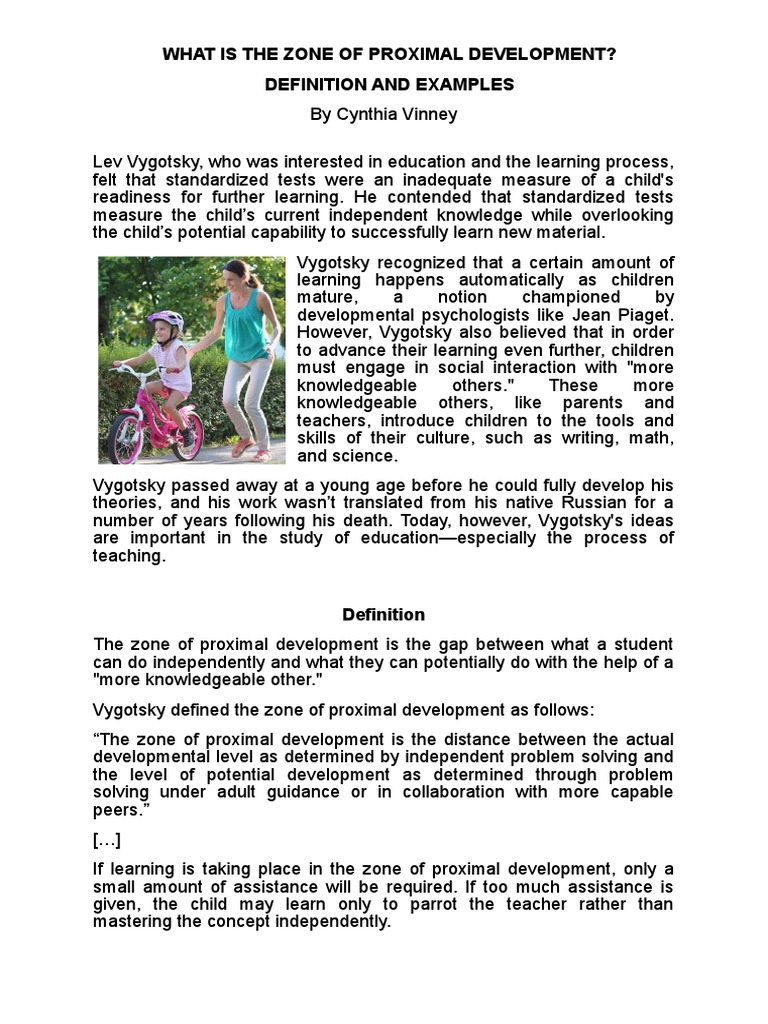 Zone of Proximal Development | PDF