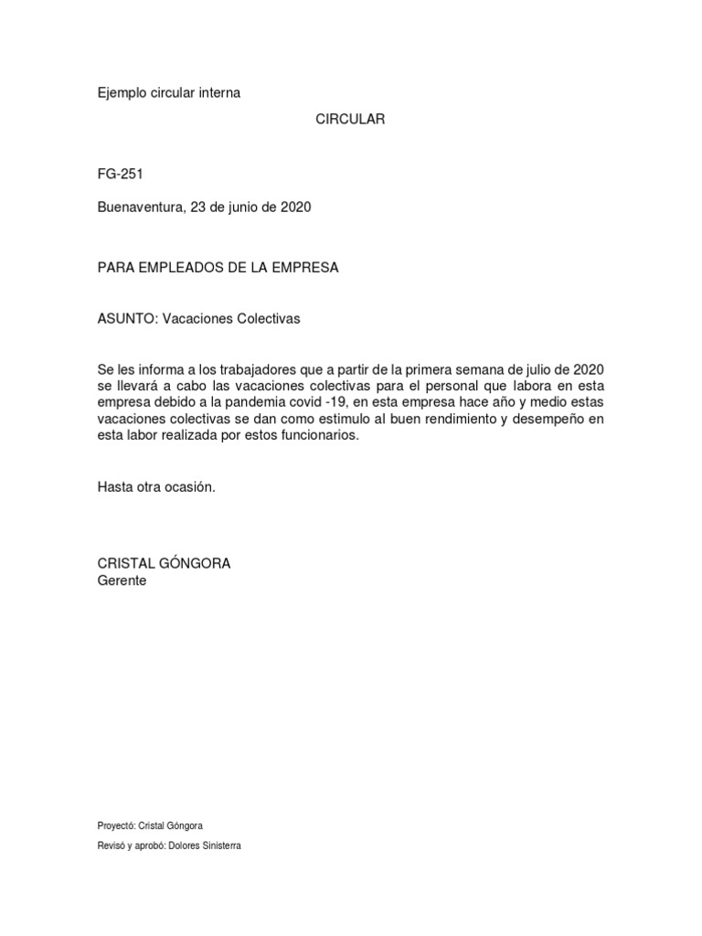 Ejemplo de Circular Interna y Externa | PDF