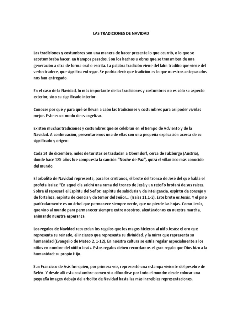 Tradiciones Navideñas y su Significado | PDF | Navidad | Nochebuena
