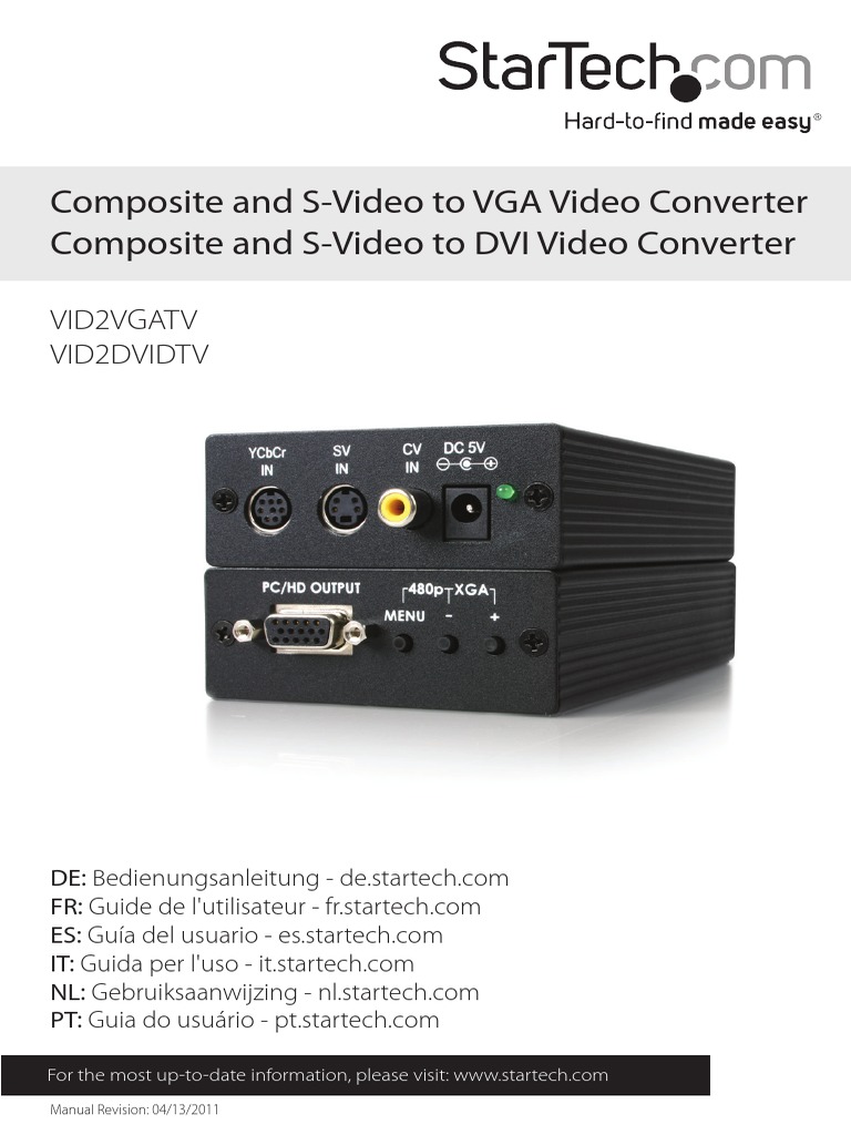 Composite and S-Video To VGA Video Converter Composite and S-Video To ...