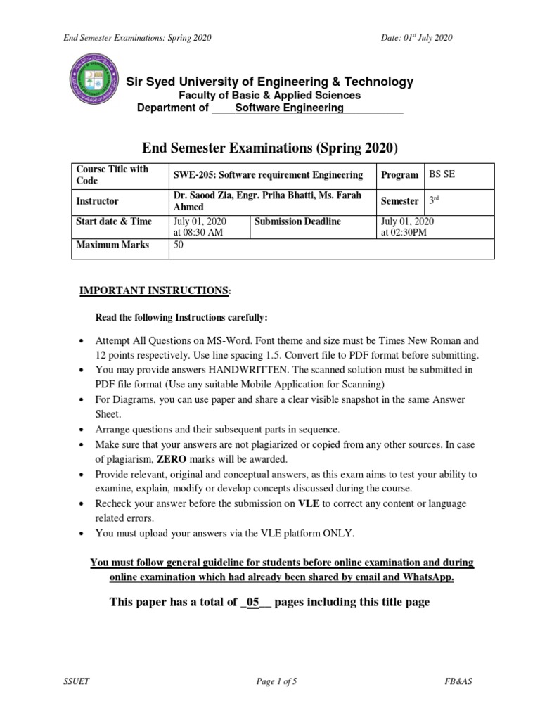 SRE Final - Exam Paper Spring 2020 | PDF | Machine Learning | Prediction