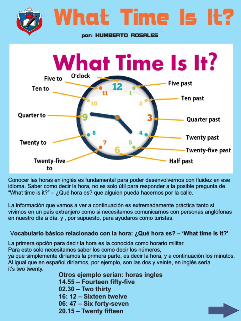 Cómo Decir la Hora en Inglés | PDF | Idiomas