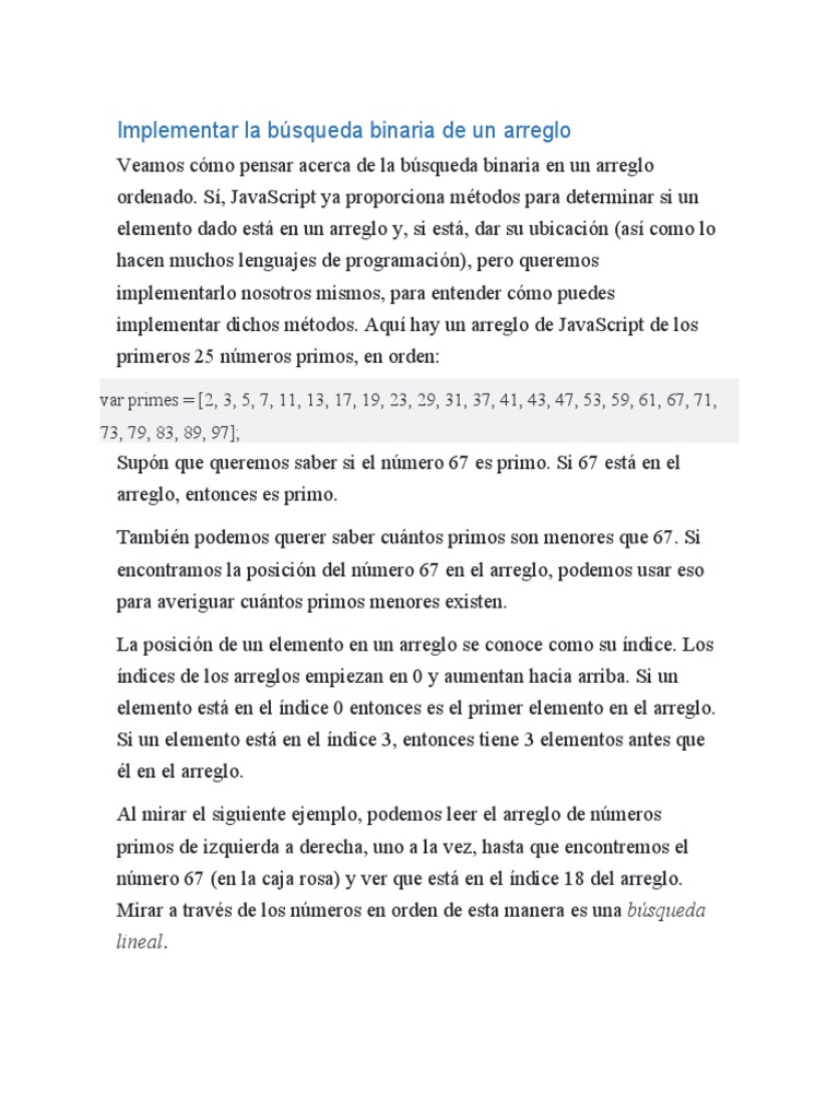 Implementar La Búsqueda Binaria de Un | PDF | Estructura de datos de ...