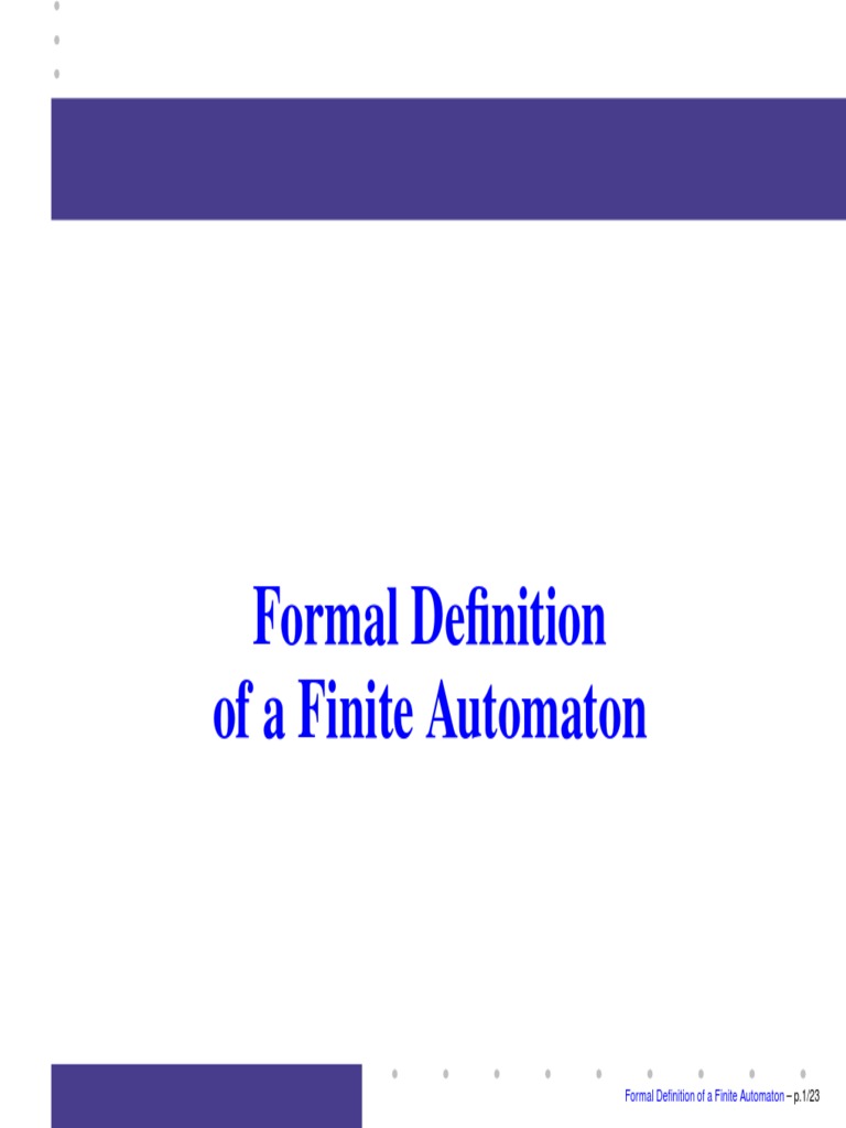 Formal Definition Of A Finite Automaton Pdf Logic Cognitive Science