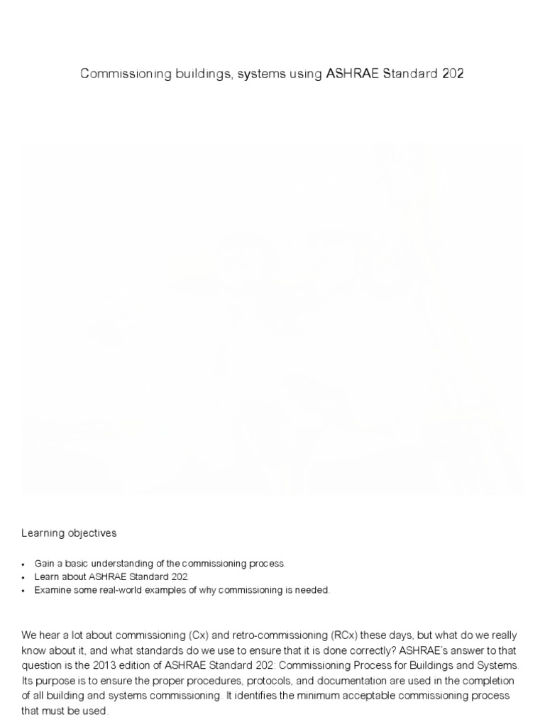 ASHRAE Standard 202 - Commissioning Buildings - Schneider Electric | PDF | Business