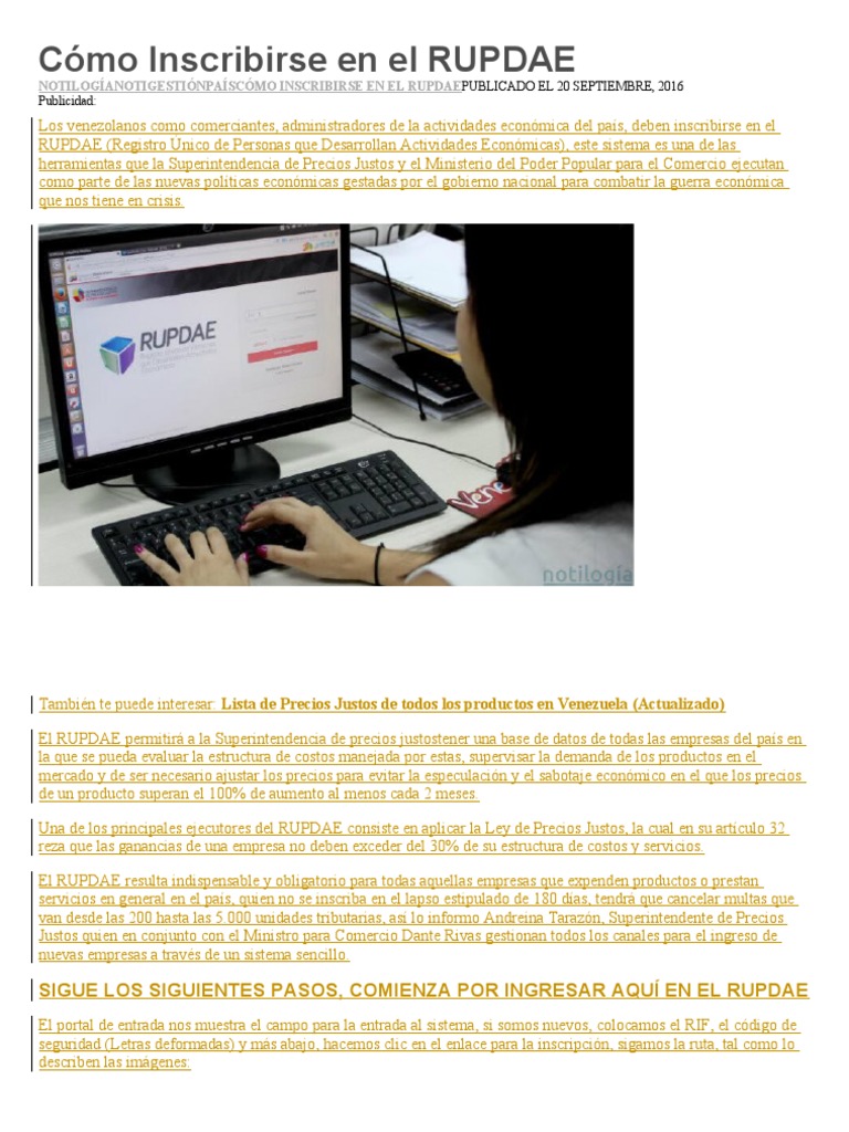 Cómo Inscribirse en El RUPDAE | PDF | Salario | Precios