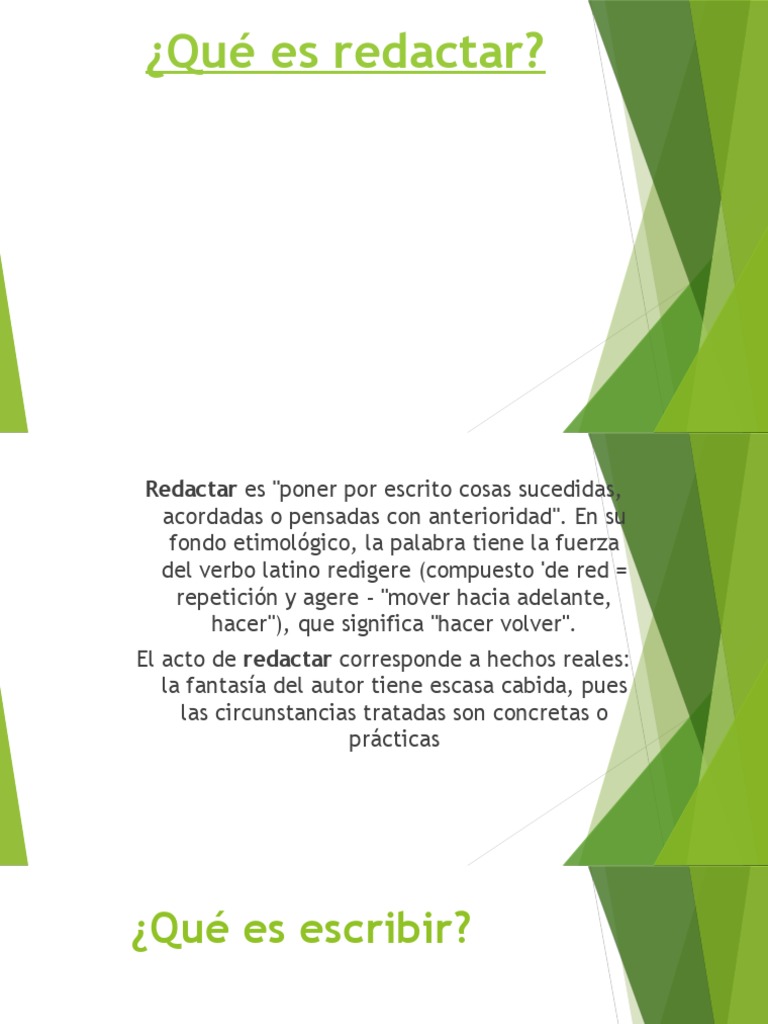 Definición y diferencias de redactar y escribir | PDF | Escritura | Los ...