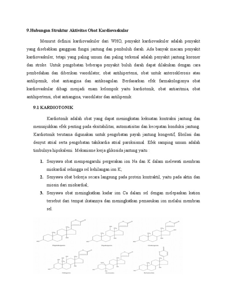 Hubungan Struktur Aktivitas Obat Kardiovaskular | PDF
