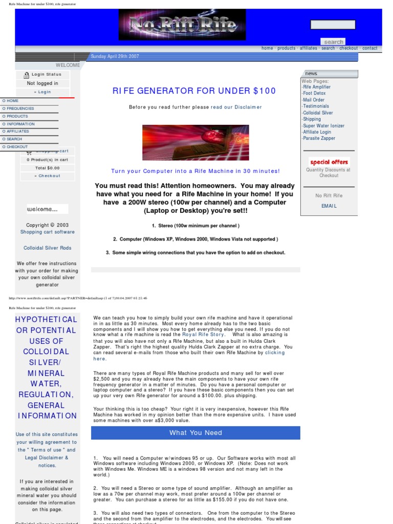 Rife Frequency Generator Software For Under $100 by NoRiftRife | PDF ...