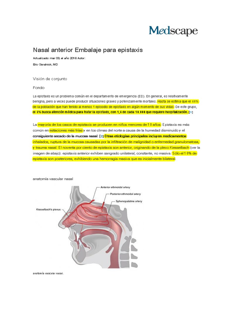 Anterior Nasal Packing For Epistaxis Español | PDF | Especialidades ...