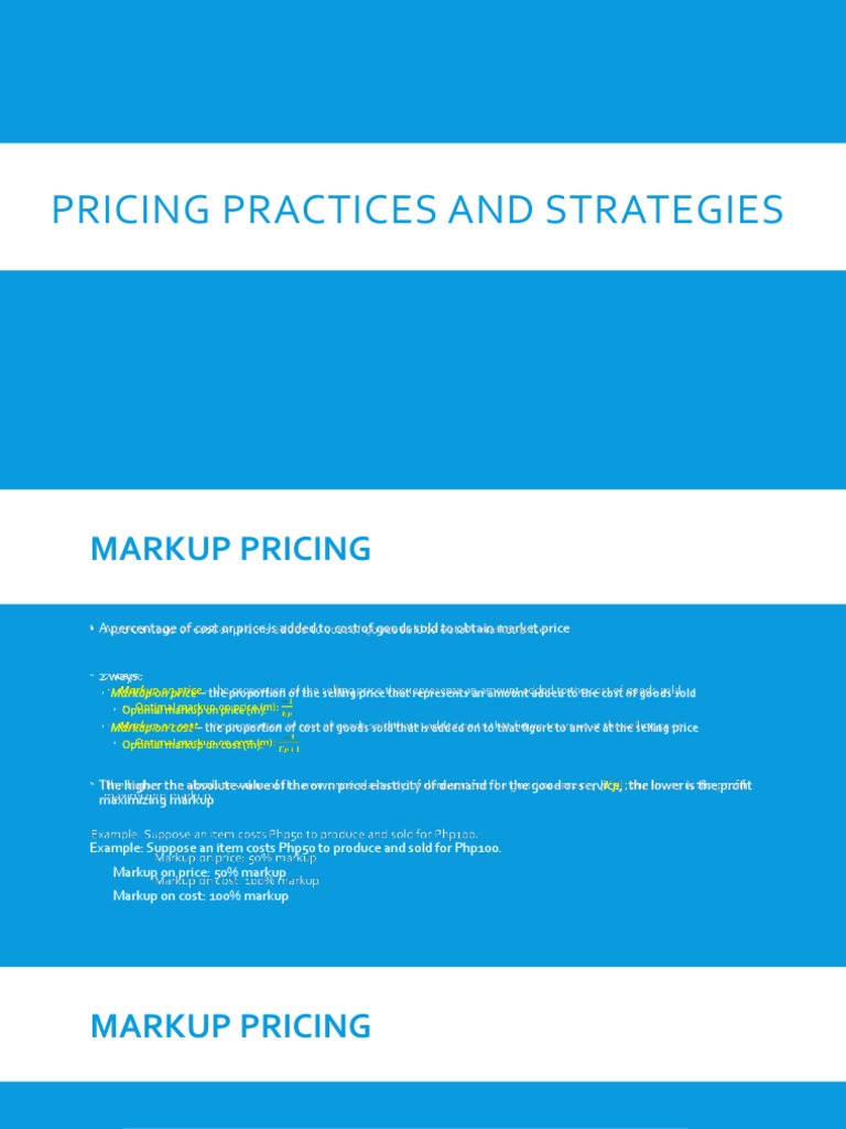 Pricing Practices and Strategies | PDF | Price Discrimination | Pricing