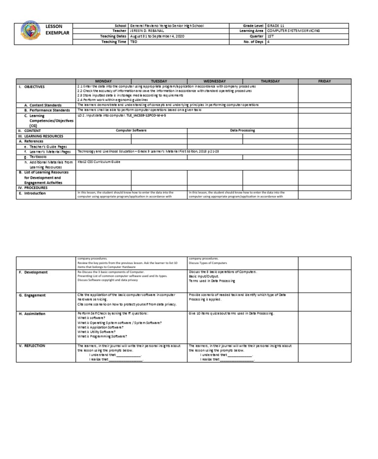 Css 11-Lesson-Exemplar Week 2 | PDF | Software | Application Software