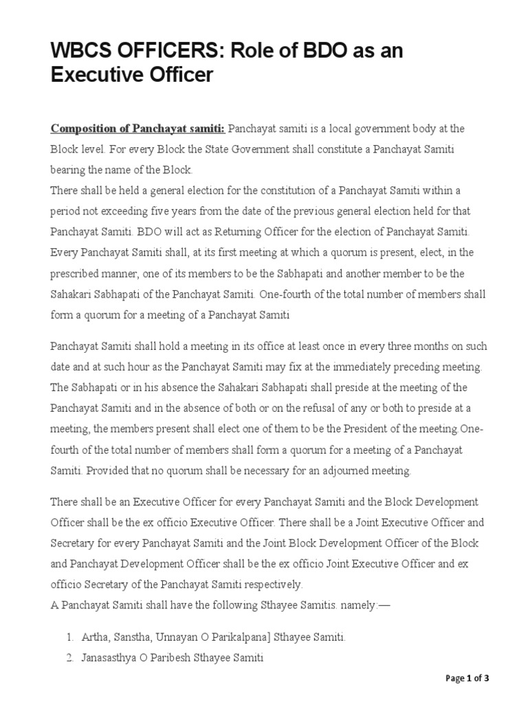 BDO Power and Functions | PDF | Quorum | Executive Officer