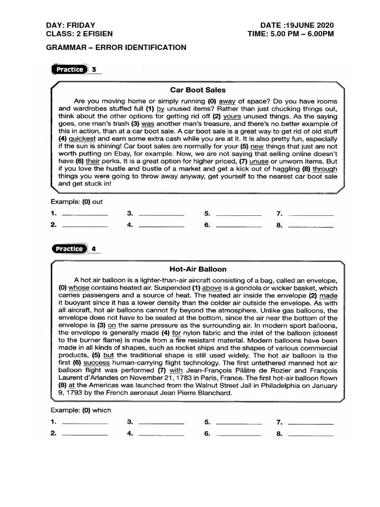 Grammar Error Identification Class | PDF