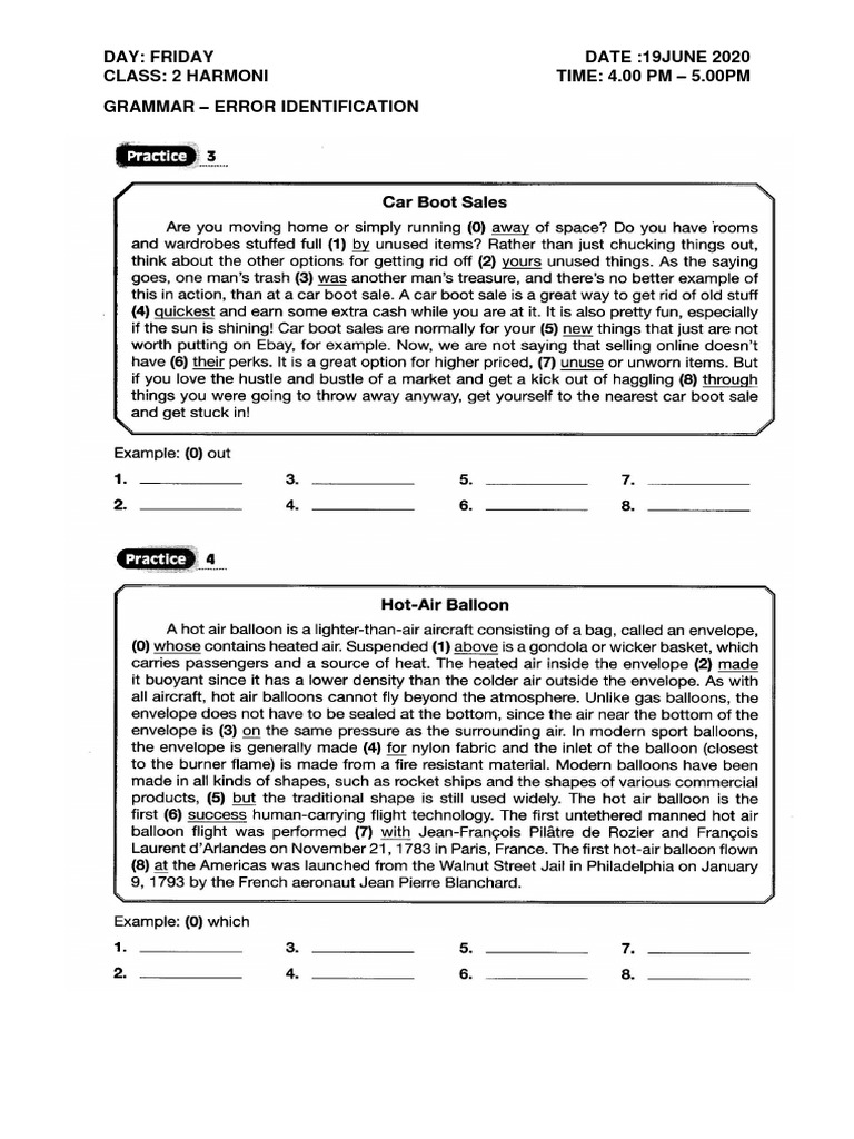 Grammar - Error Identification | PDF