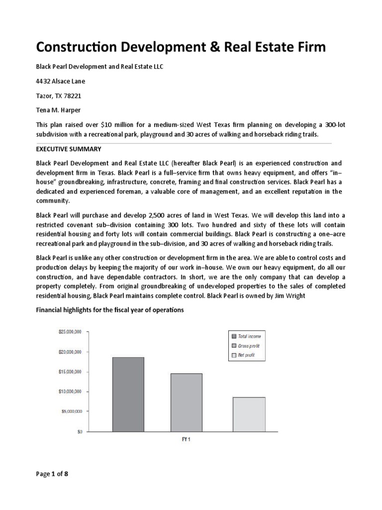Construction Development & Real Estate Firm: Executive Summary | PDF ...