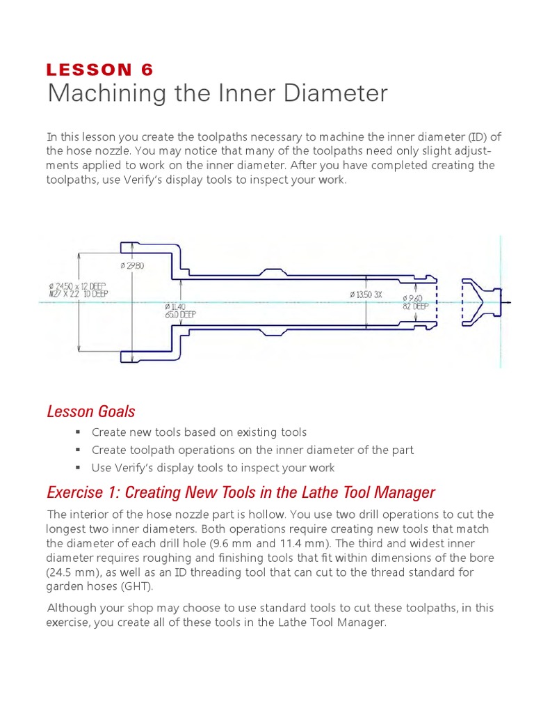 Machining Inner Diameters of Hose Nozzle | PDF | Machine Tool | Machining