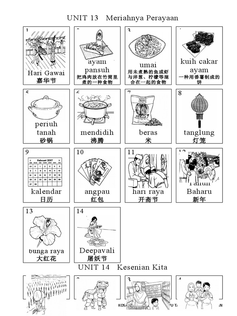 Kosa Kata Bahasa Melayu Tahun 1 KSSR Semakan Part 2 | PDF