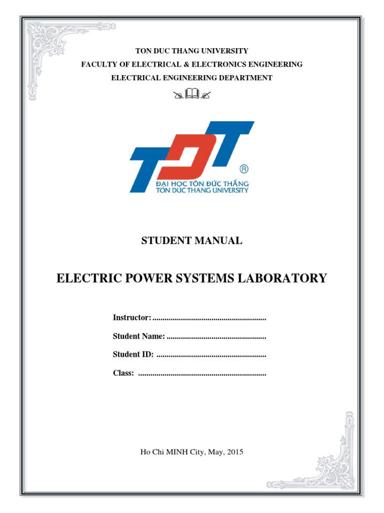 Electric Power Systems Laboratory: Student Manual | PDF | Ac Power ...