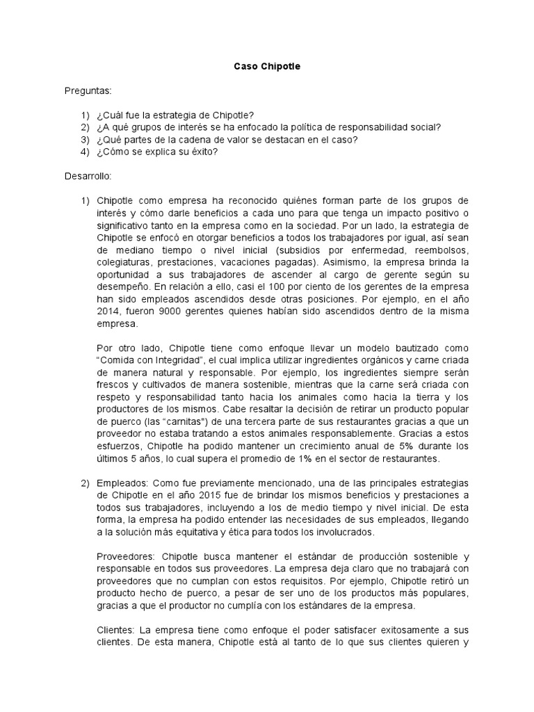 Caso CHIPOTLE | PDF | Marketing | Business