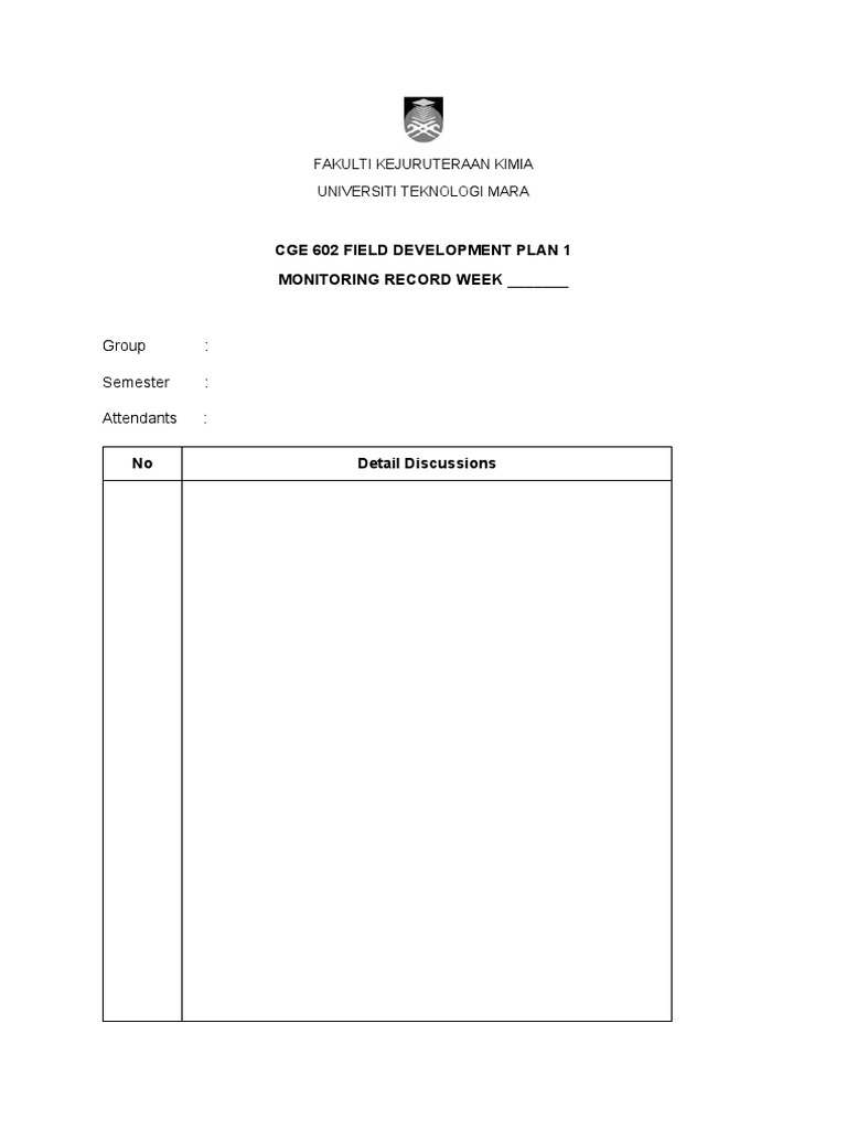 Updated Monitoring Record Form | PDF