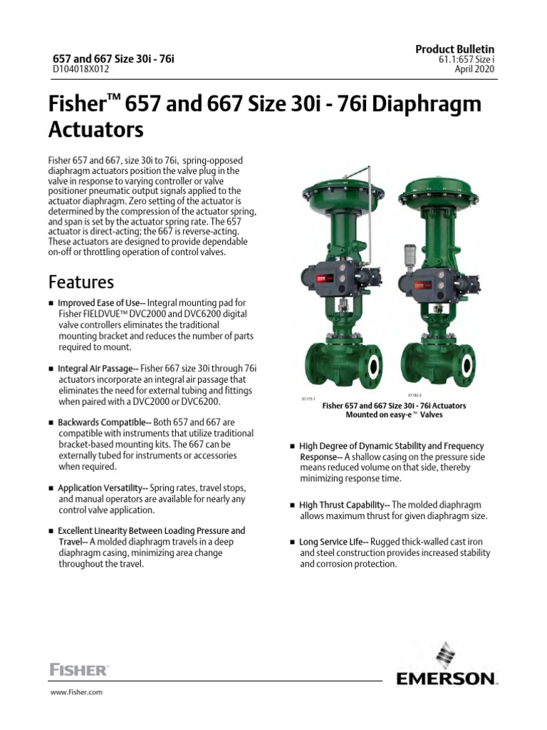 Aktuator Diapraghm Fisher 30i-70i | PDF | Valve | Actuator