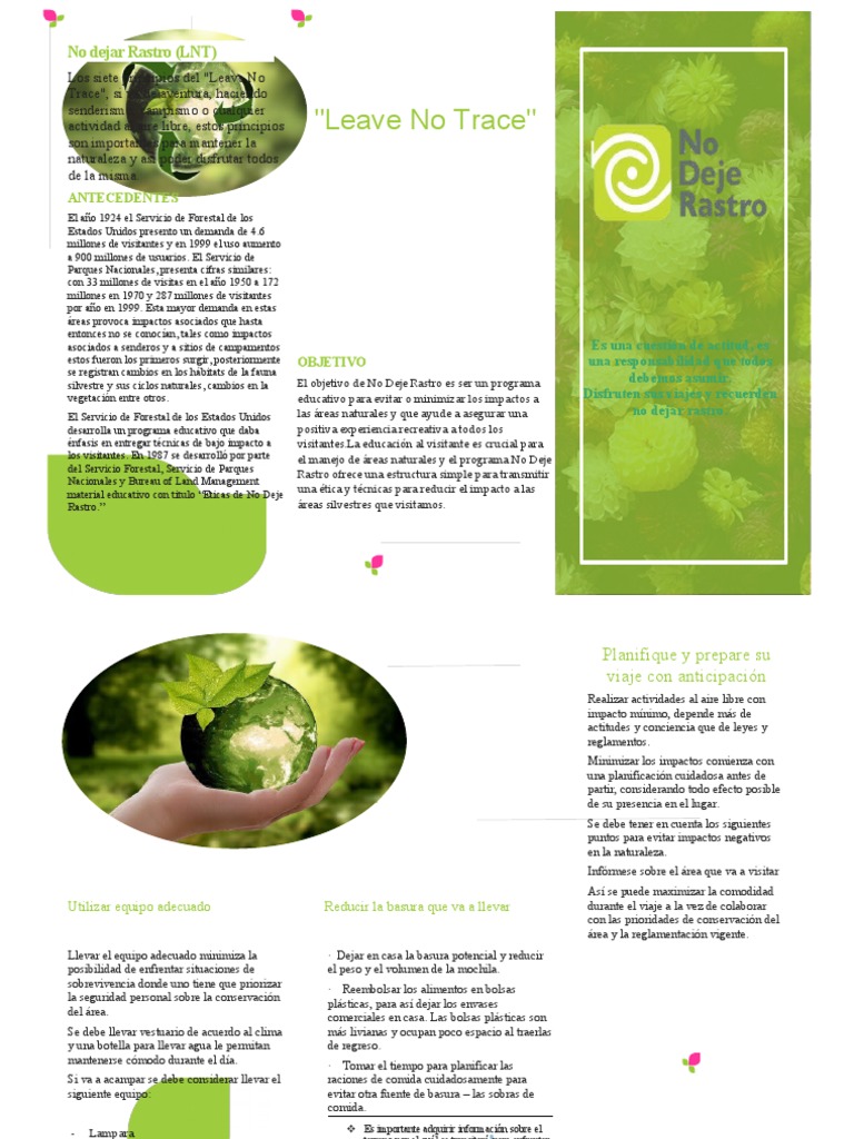 Siete Principios de No Dejar Rastro | PDF | Los bosques | Residuos