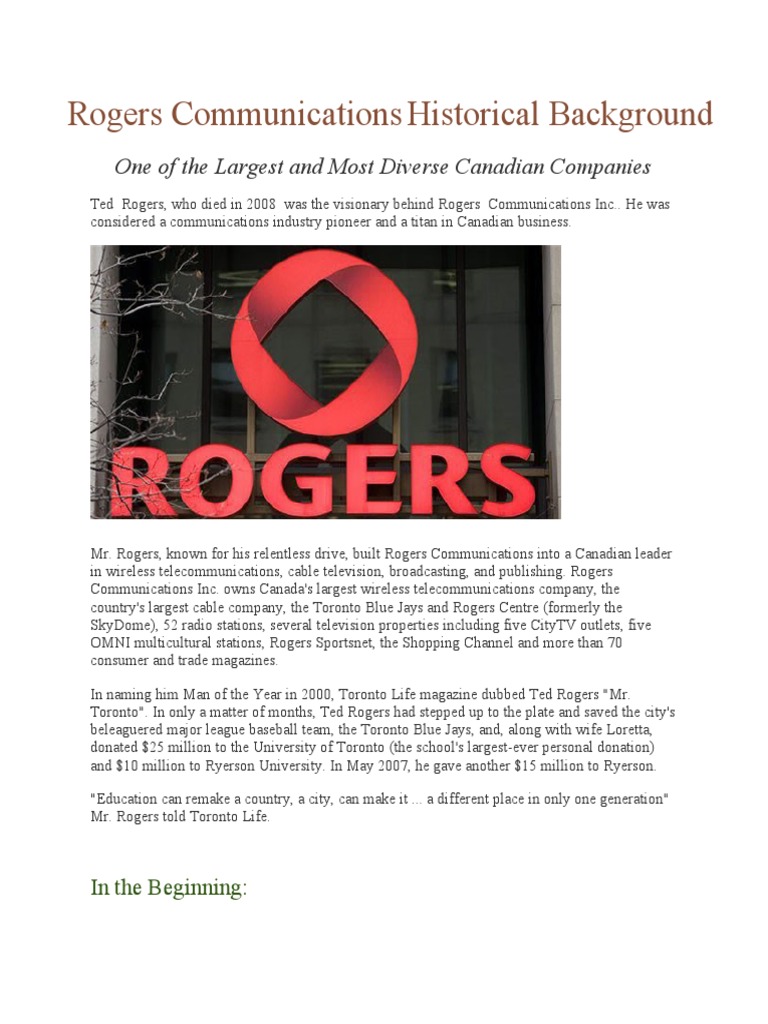 History of Rogers Communications | PDF | Telecommunications | Radio