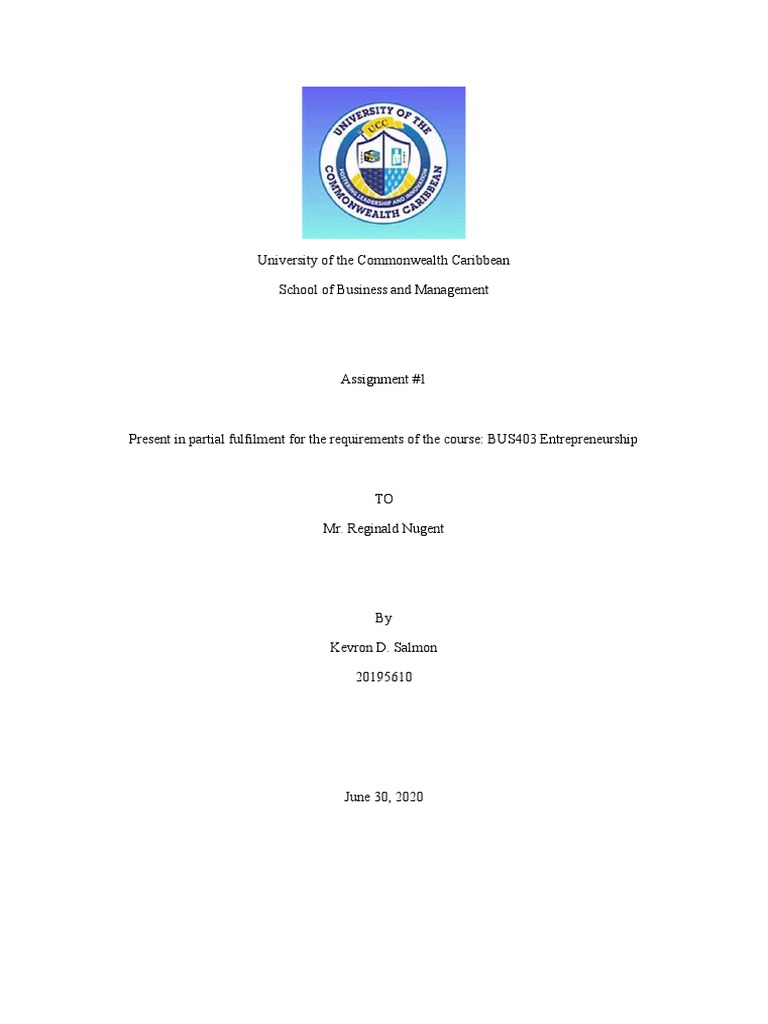 Individual Assignment # 1 | PDF | Entrepreneurship | Innovation