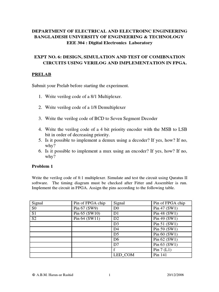 EEE 304 - Exp6 | PDF | Field Programmable Gate Array | Electronic Circuits