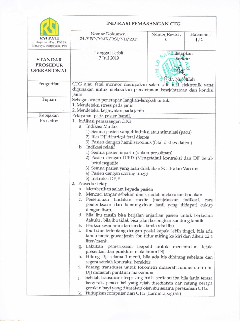 19-24 SPO Indikasi Pemasangan CTG PDF | PDF
