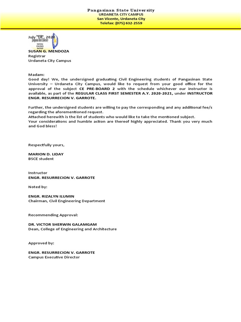 PB2 REQUEST LETTER Regular | PDF