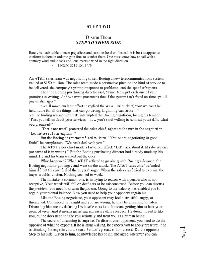 2 STEP TWO Step To Their Side | PDF | Anger | Negotiation