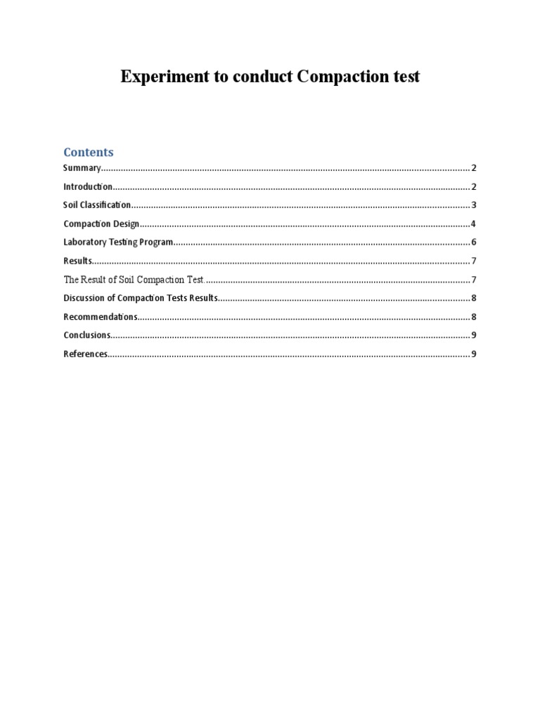 Experiment To Conduct Compaction Test | PDF | Soil | Materials