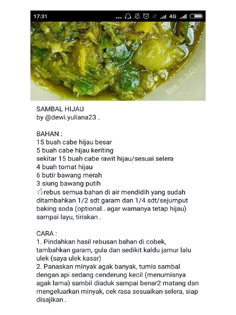 Cara Membuat Macam-Macam Sambal | PDF