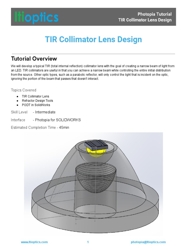TIR Collimator Lens Design: Tutorial Overview | PDF | Mirror ...