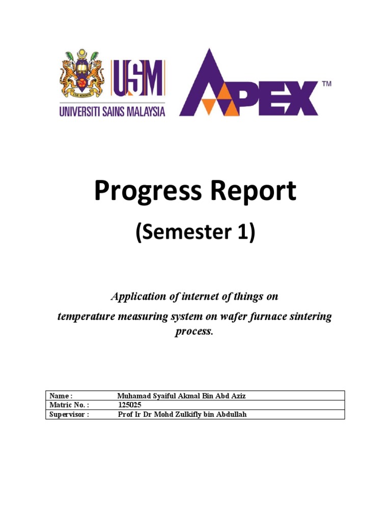 Progress Report: (Semester 1) | PDF | Internet Of Things | Arduino